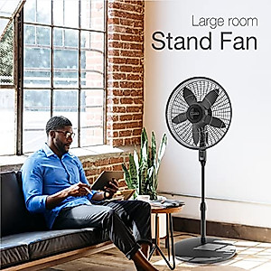 Lasko S18440 Performance 18-inch Oscillating Pedestal Standing Floor Fan with Remote Control and Adjustable Stand for Indoor, Bedroom, Living Room, Home Office & College Dorm Use – Black