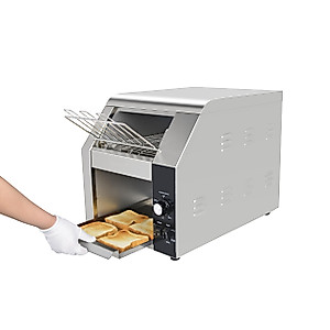 EASYROSE Commercial Conveyor Toaster 450 Slices/Hour Commercial Toaster Oven, 10" Wideness Conveyer Belt Heavy Duty Toasters for Restaurant Hotel Bun Bagel Bread, 120V,1800W, ETL