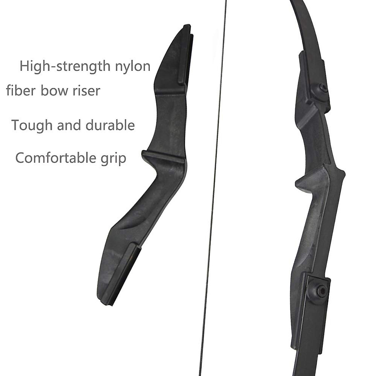 57 Inch Archery Takedown Recurve Bow and Arrow Set 30 35 40lbs Adult Beginner Recurve Bow Kit Double Arrow Rest Left Right Hand Hunting Longbow for Shooting Target Practice (Black, 40lbs)