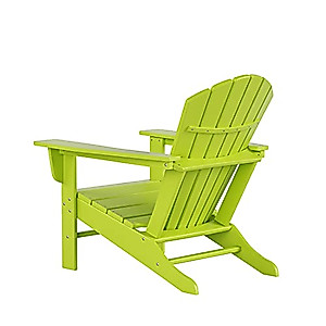 WO Outdoor Furniture Adirondack Chairs, Weather Resistant, Premium Quality HDPE Plastic for Patio, Garden, Backyard, etc, Lime Green