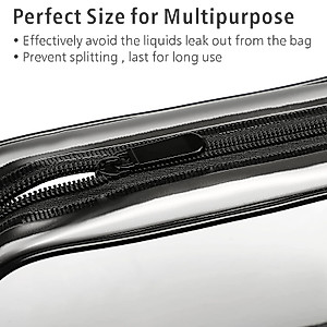 PACKISM Clear Toiletry Bag - 3 Pack TSA Approved Toiletry Bag Quart Size Bag, Travel Makeup Cosmetic Bag for Women, Carry on Airport Airline Compliant Bag, Black