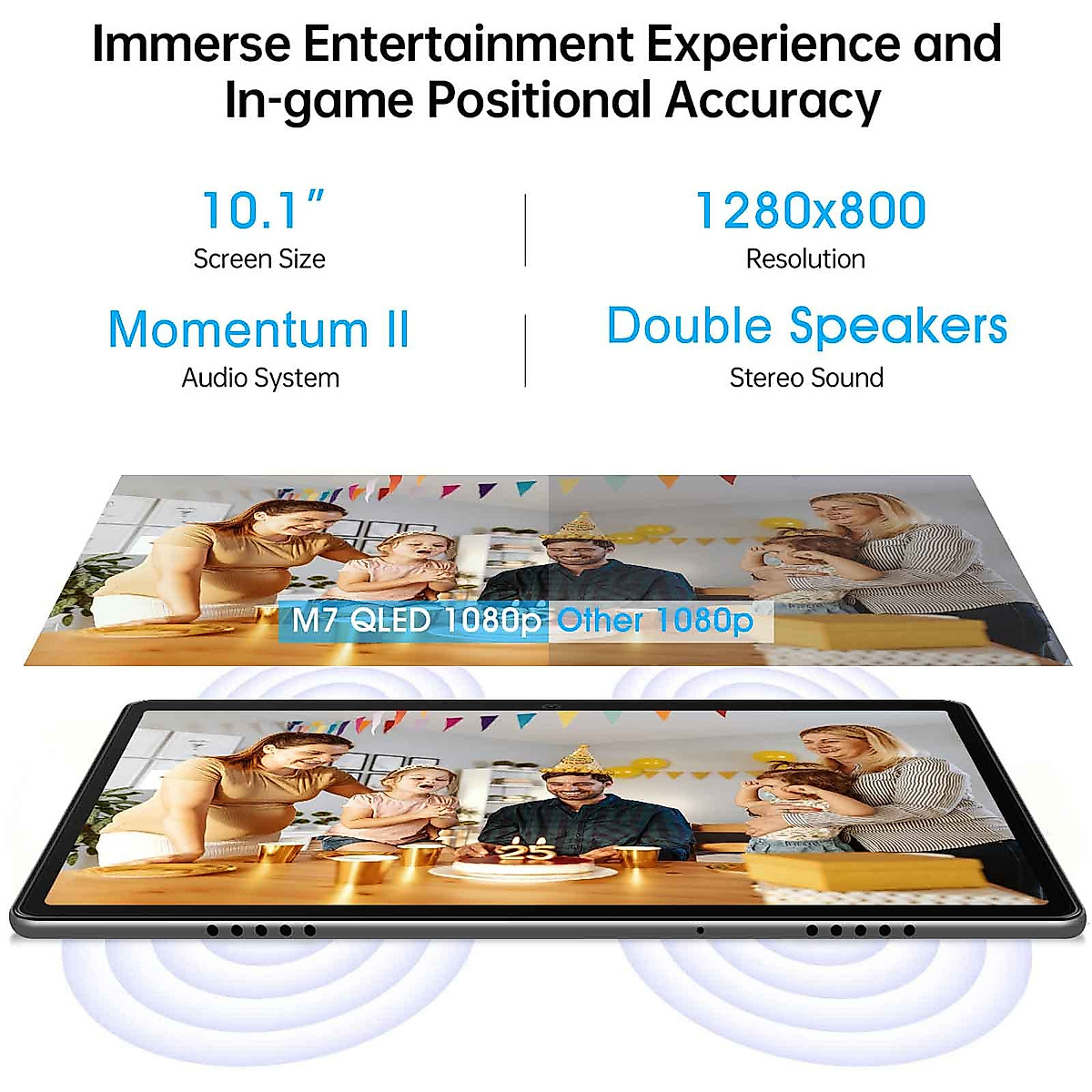 MEBERRY Android 11 Tablet 10.1 inch Tablets with 2.0 GHz Octa-Core Processor| 2.4G+5G Wi-Fi| 4GB RAM+64GB ROM| 256GB Expansion| 8000mAh Battery| GPS| Double Camera