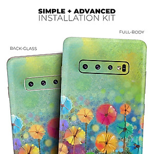 DesignSkinz Abstract Flower Meadow Protective Vinyl Decal Wrap Skin Cover Compatible with The Samsung Galaxy S20 (Screen Trim & Back Glass Skin)
