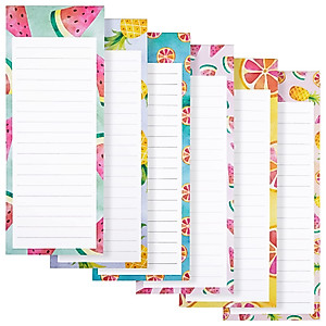 Juvale Magnetic Fridge Notepads for Grocery, Shopping Lists, To-Do Memos, Fruit Design (6 Pack)