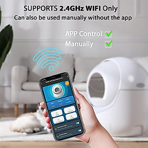 Self-Cleaning Cat Litter Box, Large Automatic Cat Litter Box for Multiple Cats, Cat Robot Litter Box with Cover, APP Control Smart Cat Litter Box with Garbage Bags/Brush, Smart Health Monitor