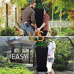 Plant Caddy with Wheels Heavy Duty, Metal Iron Large Potted Plant Stand Holder, Move Around Indoor Outdoor Garden Patio Flower Pot,Planter Adjustable Rolling Dolly Casters with Locking 13 Inch 2 Pack