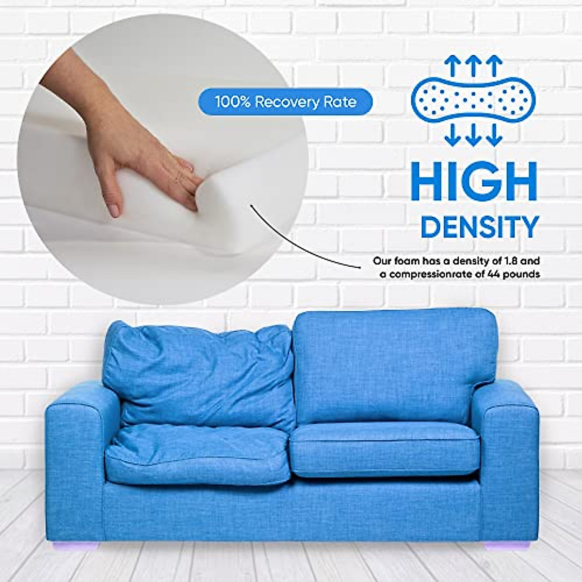 AK TRADING CO. Upholstery High Density 2" Height x 24" Width x 72" Length-Home or Commercial Use Seat Replacement Cushion-Made in USA Foam, 1 Count (Pack of 1)