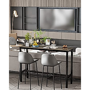 Teraves Bar Table with Solid Metal Frame,Counter Height Table Kitchen Bar Table for Dining Room,Living Room (47.24", Black Oak)