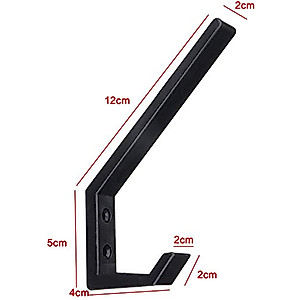 Fonture 6PCS Helmet Holders Plastic Hanging Hooks Wall Mounted Hangers Hat Glove Bag Shoe Clothes Rack (Black-6PC)