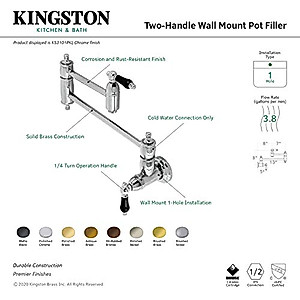 Kingston Brass KS3105PKL Duchess Pot Filler, Oil Rubbed Bronze