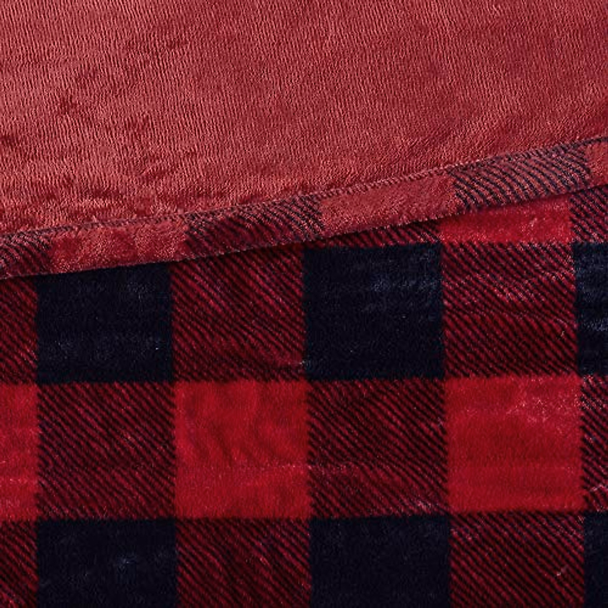 True North by Sleep Philosophy Buffalo Plaid Electric Blanket Throw Ultra Soft Plush Auto Shut Off with 3 Heat Level Setting Controller, Oversized - 5 Years Warranty, 60x70", Red