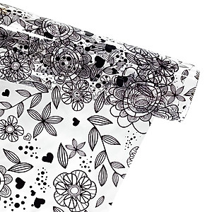 ONEART | Printed TPU Jelly Faux Leather 12 x 53 inches Transparent Clear Jelly Vinyl Great for Embroidery and Crafting Project (Floral)