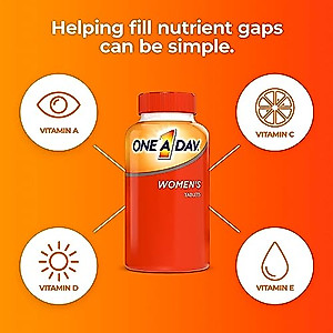 ONE A DAY Womens Complete Daily Multivitamin with Vitamin A, B , C, D, and E, Calcium and Magnesium, Immune Health Support, 200 Count