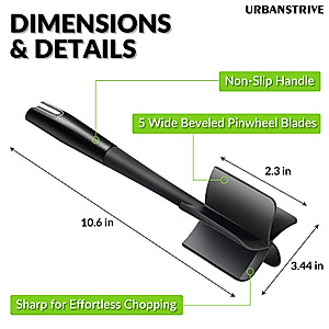 Urbanstrive Heavy Duty Meat Chopper for Ground Beef, Durable Ground Beef Smasher, Non-Scratch Hamburger Chopper, Non-slip Ground Meat Chopper and Meat Masher Ground Beef, Black