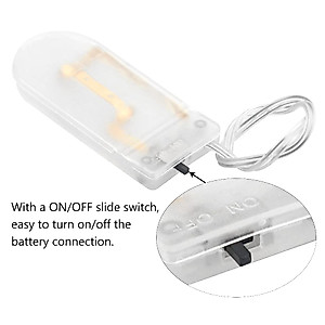 WMYCONGCONG 15 PCS 2X 3V CR2032 Battery Holder Coin Button Cell Battery Holder Case with ON/Off Switch Lead Wire Type (Clear)