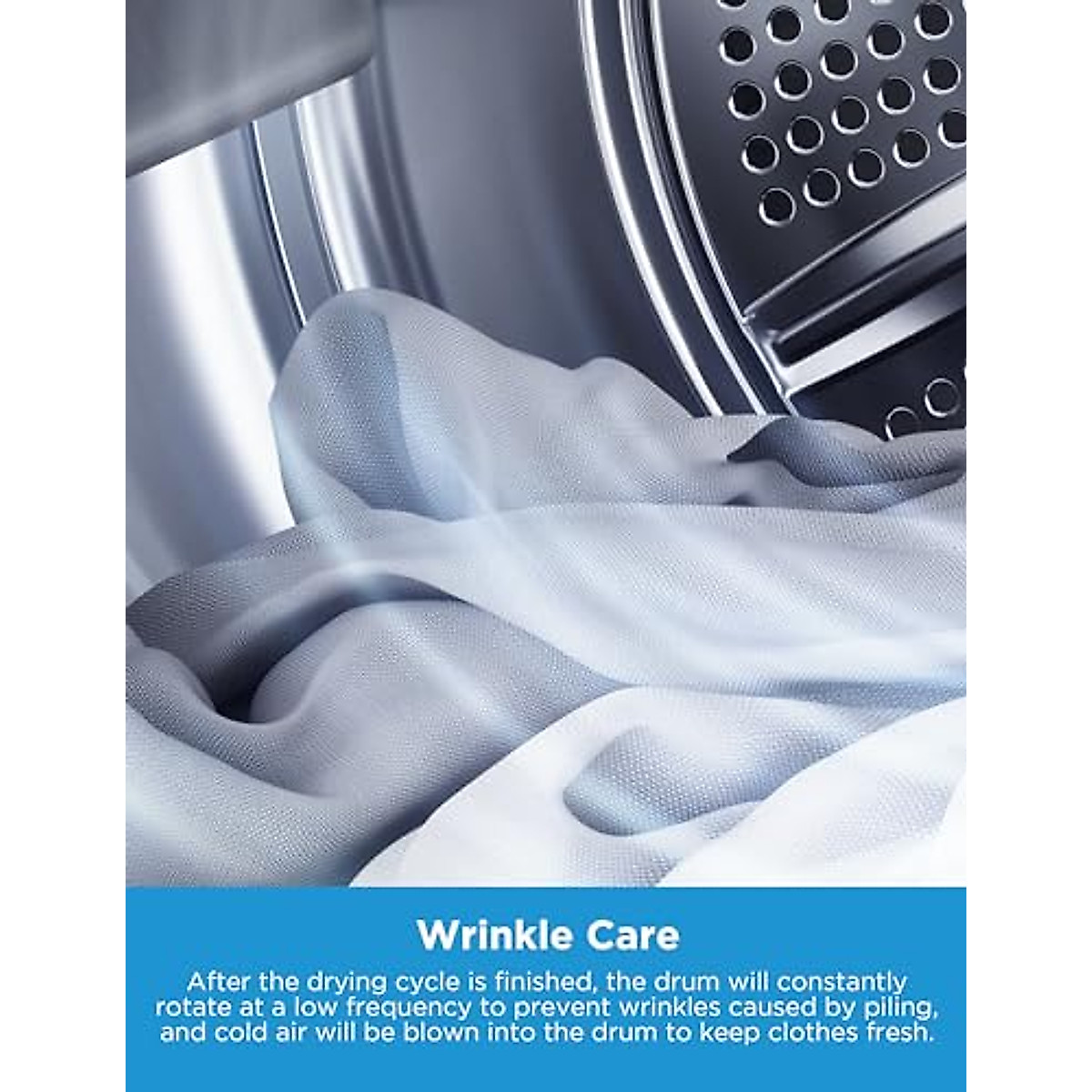 Midea MLTE37N1BWW Electric Dryer, Sensor Dry, Wrinkle Care, Air Fluff, Easy-Using Control Panel, 12 Total Cycles, 6.7 Cu.ft, White