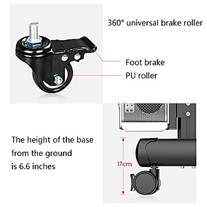 XIANGGUI 1983 Monitor Arms Single Monitor Mobile Cart 17"-32" Floor-Standing Monitor Stand LCD TV Stand Height-Adjustable Monitor Mount Stand with Keyboard and Host Bracket with Swivel, Tilt