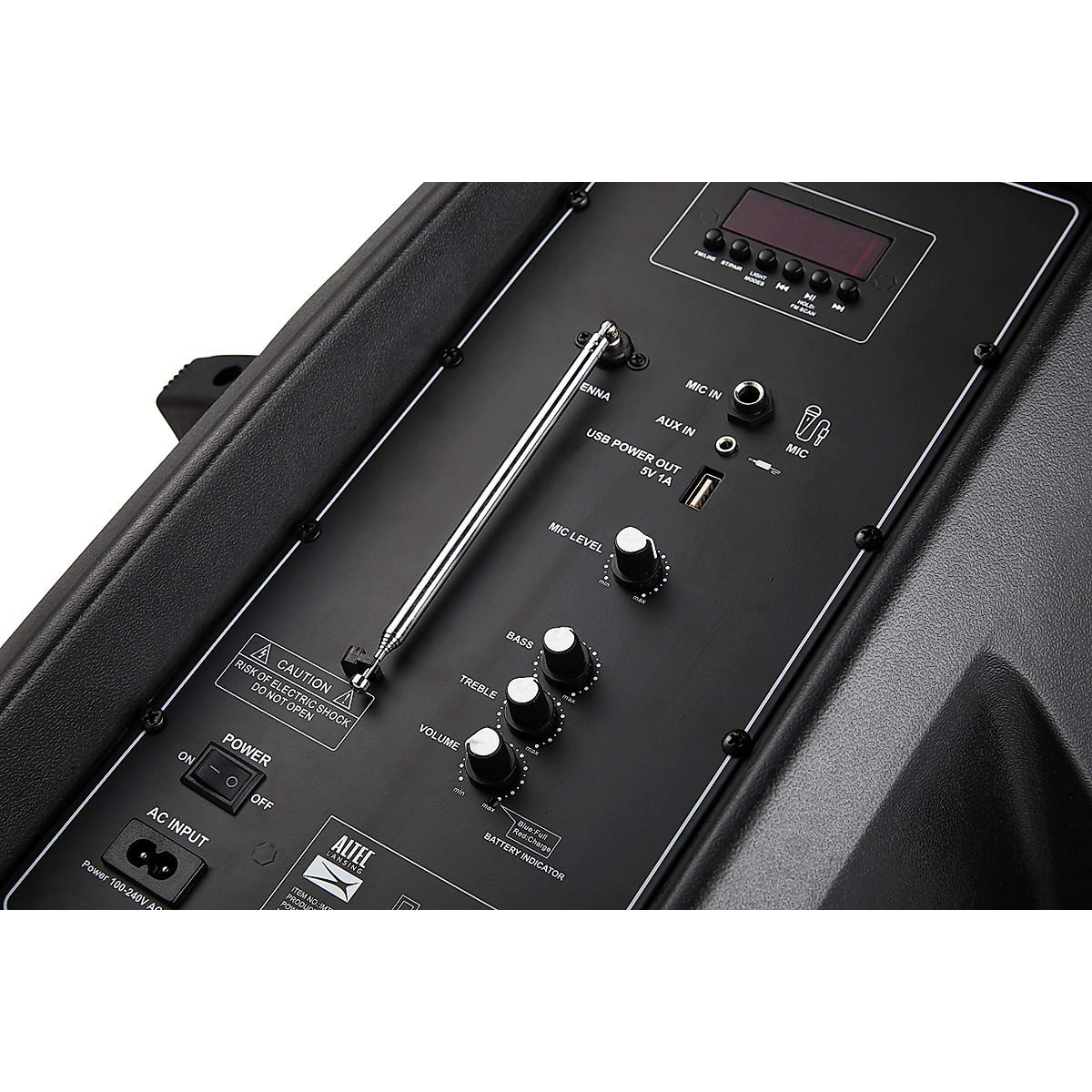 Altec Lansing SoundRover Wireless Trolley Bluetooth Speaker with Microphone, Rechargeable System Speaker for Parties, Karaoke DJ Speaker with Led Lights and USB Smartphone Charger