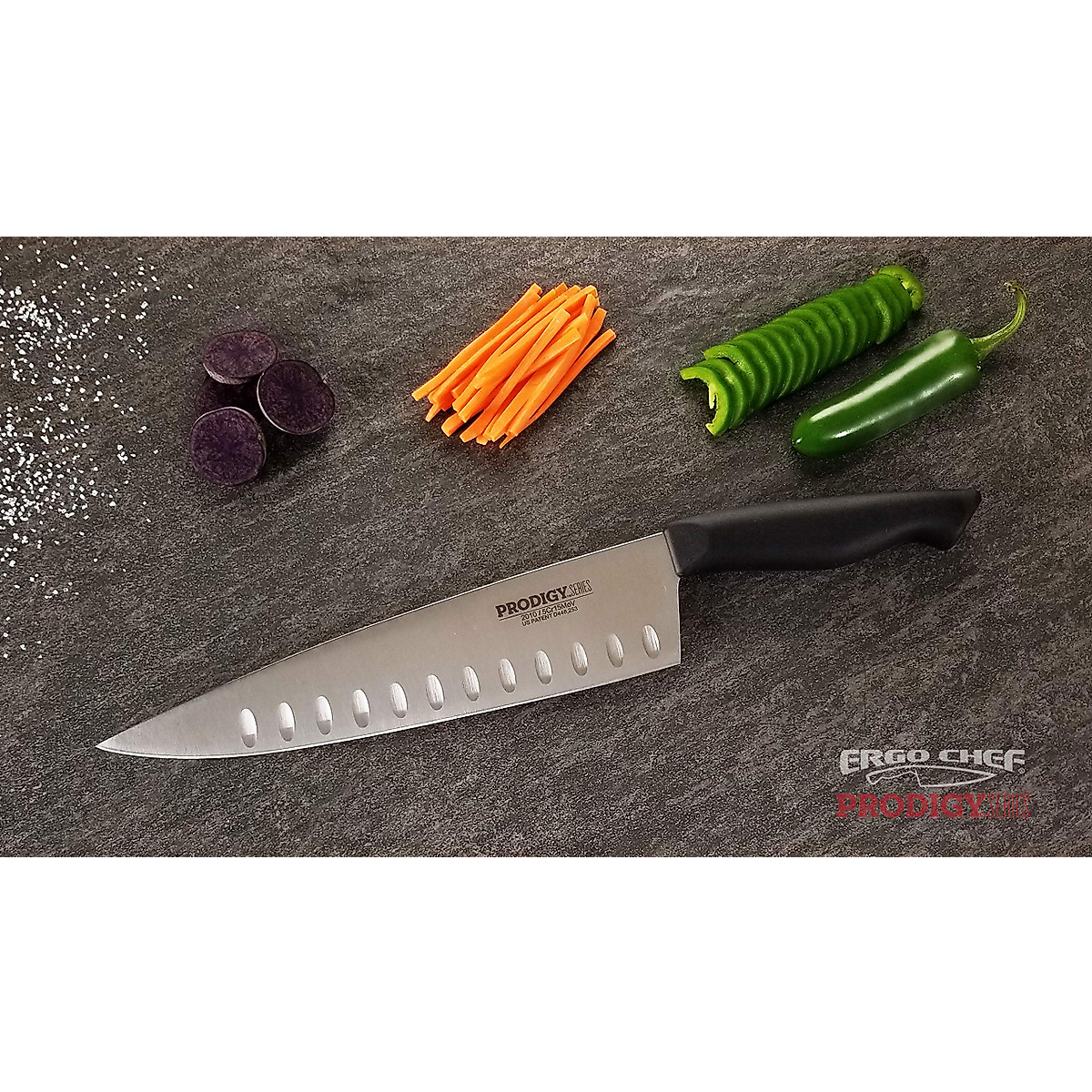Ergo Chef Prodigy Series Chef’s Knife with Hollow Ground Edge, 10-inch