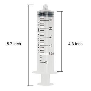 Shintop 60ml Syringes with 18Ga 1.5'' Blunt Tip Needles for E-Liquids,Oil or Glue Applicator(Pack of 10)