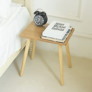 AWASEN Side Table, Small End Accent Table for Living Room Bedroom Office Small Spaces, Modern Wood Side Table Nightstand with Solid Wood, Easy Assembly, (Natural)