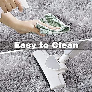 WanderGo Area Rug Shaggy Rug 4x6 Feet with 4 Rug Grippers, Upgrade Thick Soft Furry Rug Carpet for Kids, Baby, Teen, Girls, Boys, Bedroom, Living Room, Nursery Room, Dorm Room, Gray