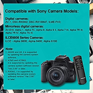 AODELAN Wireless Remote Control Camera Shutter Release for Sony ZV-E10, FX3, ZV-1, A7SM3, A7C, A7RIV, Alpha 9,7R IV,7R III, 7 III, 6600, 6400, 6100, 9 II, RX0 II, RX100 M7; Replces Sony RMT-P1BT