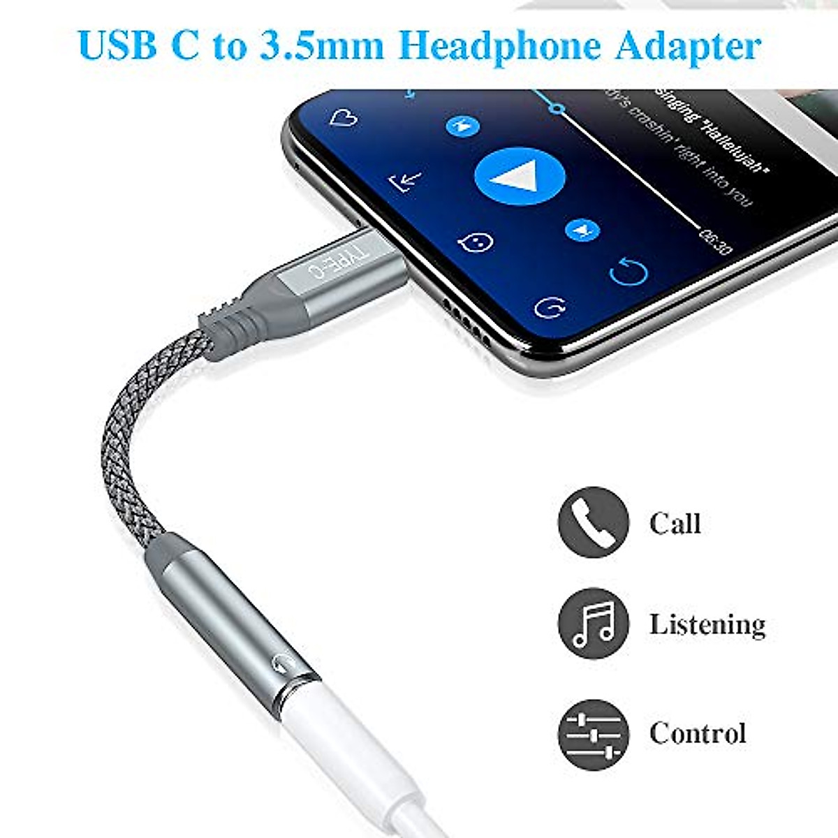 TITACUTE USB C Headphone Adapter for Galaxy S23 S22 Ultra A53 A54 USB C to 3.5mm Jack Audio Adapter Aux Cable Hi-res DAC Earphone Dongle for Samsung S21 S20 Z Flip 4 Google Pixel 6 6a 7 Pro 7a OnePlus
