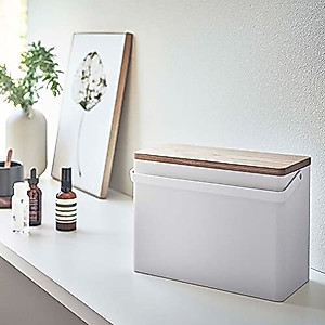 YAMAZAKI Home First Aid Box Three Tiered Medical Supplies Metal Organizer With Multicompartment Storage, Steel + Wood, Handles, Lid, No Assembly Req.