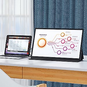 Portable Multifunctional Display IPS Screen 1080P HD Monitor 178 ° Wide Viewing Angle, Cell Phone/Computer External Expansion Screen