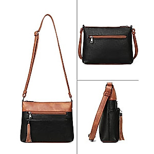 MASINTOR Crossbody Bags for Women, Lightweight Medium Crossbody Purse, Soft Leather Women's Shoulder Handbags with Tassel for Shopping or Travel