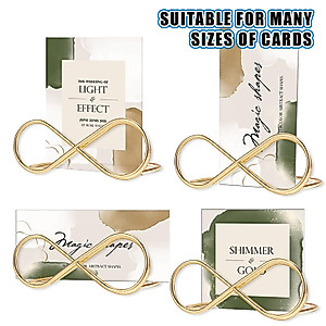 Giantree Table Number Holder Stands, 10 Pcs Place Card Holders Seating Labels Placecard Clips Knot-Shaped Display Holder Gold Photo Picture Cards Display Stand for Celebration Party Wedding 2.75 Inch