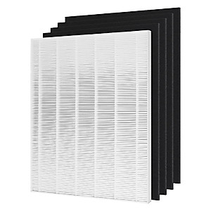 CHAMONNY D360 True HEPA Replacement Filter D3, Compatible with Winix D360 Air Purifier, Compare to Winix D3 Filter, Item Number 1712-0101-02,1 H13 True HEPA Filters + 4 Activated Carbon Pre-Filters
