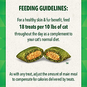 FELINE GREENIES SMARTBITES Skin & Fur Health Crunchy and Soft Natural Cat Treats, Salmon Flavor, 4.6 oz. Pack