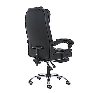 GIVENUSMYF Ergonomic Office Chair High Back with Lumbar Support and Footrest PU Leather Adjustable Swivel Reclining Executive Office Chair Black for Heavy People
