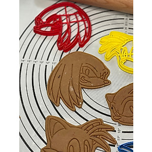 Set of 3 Sonic Knuckles the Echidna Miles Tails Prower Head Cookie Cutters & Molds Produced by 3D Kitchen Art