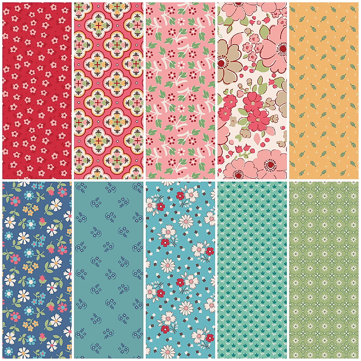 Mercantile Fat Eighth Bundle (10 Pieces) by Lori Holt for Riley Blake (LH.MERCANTILE.A.10FE)