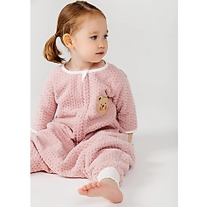 Yuni Ashley Sleep Sack 30-48Months (2.5-4yrs) Medium 2.5 TOG Waffle Teddy Pink - Baby Sleeping Sack | Sleep Sacks for Babies | Wearable Blanket | Sleep Sack for Toddlers | Wearable Blanket Baby