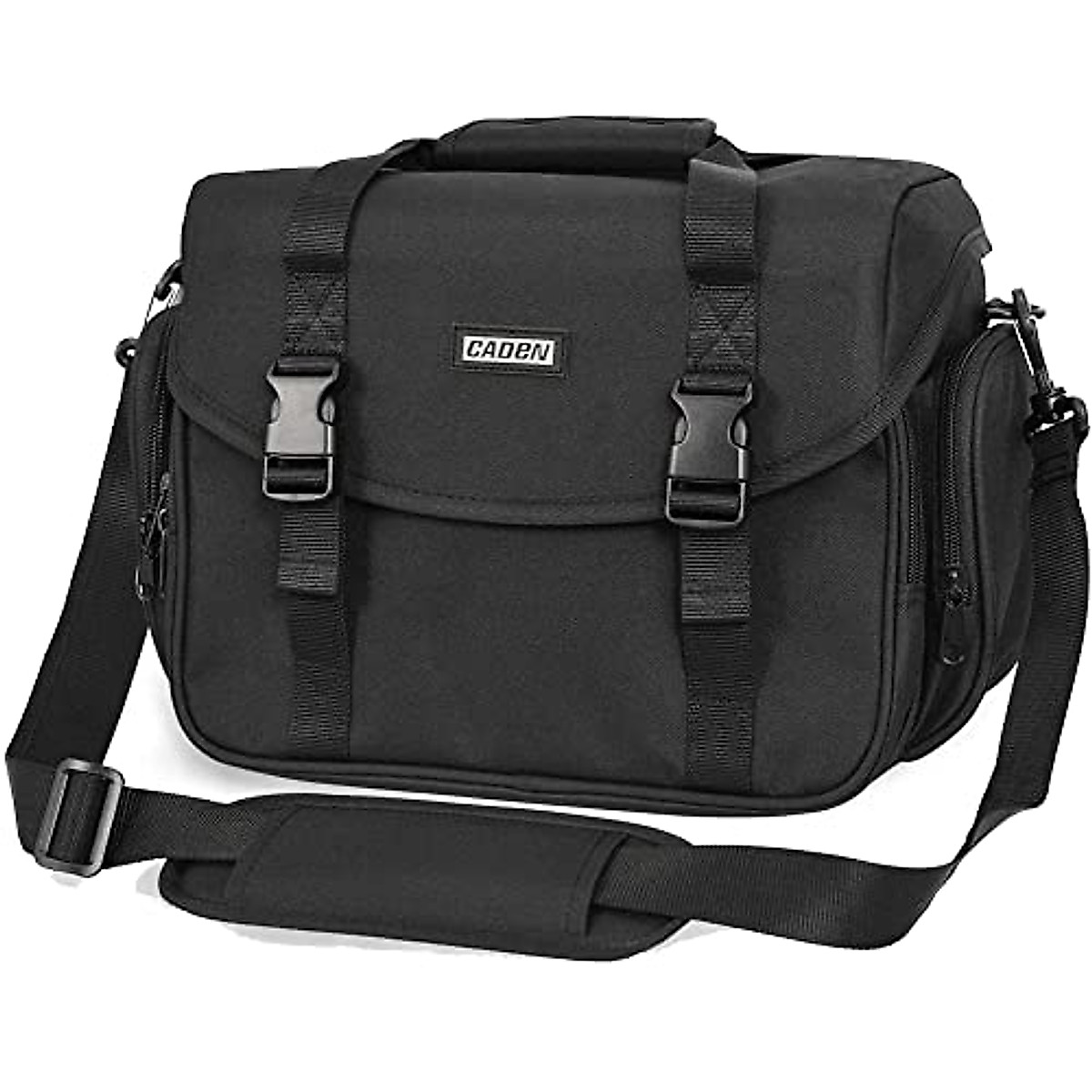 CADeN Camera Bag Case Shoulder Messenger Bag with Tripod Holder Compatible for Nikon, Canon, Sony, DSLR SLR Mirrorless Cameras Waterproof (Black, Small)