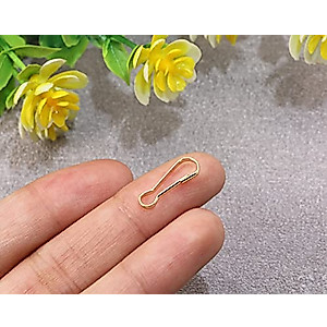 Mini Skater 0.63" Mini Metal Spring Hooks, Tiny Stainless Steel Lanyards Snap Clip Hooks, Keyring Accessory for Purse,Curtains,Jewelry Ring Craft and ID Card Key Chain Clip Parts(Light Gold, 200Pcs)
