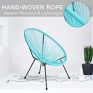 ABCCANOPY 3-Piece Patio Furniture Set,Acapulco Chair Conversation Bistro Set, Indoor&Outdoor All-Weather Patio Furniture Sets with Glass Top Table