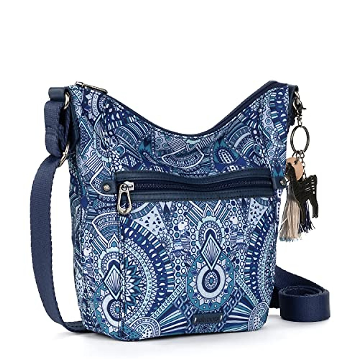 Sakroots Womens Eco-twill Sequoia Eco Twill Small Hobo, Navy Wanderlust, One Size US