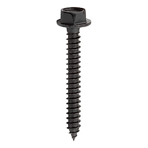 National Hardware N800-122 Hex Head Screw Used to Install National Hardware's Outdoor Reinforcement Hardware Collections on Pergolas, Gazebos, Garden, Arches, Raised Garden Beds, 10 x 1 1/2", Black