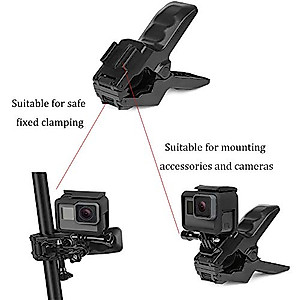 Gopro Accessories, Adjustable gooseneck Jaws Flex Fixture Bracket Compatible with GoPro Hero 11/10/9/8/ 7, Fusion, Hero (2018), 6, 5, 4, Session, 3 +, 3, 2, 1, Xiaomi Easy，DJI Osmo Camera