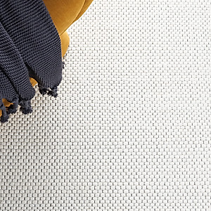 SAFAVIEH Natura Collection Area Rug - 8' x 10', Ivory, Handmade Solid Wool, Ideal for High Traffic Areas in Living Room, Bedroom (NAT801A)