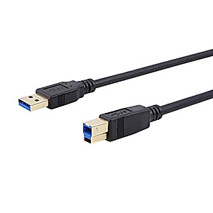 Monoprice Select Series USB 3.0 A to B Cable 1.5ft Compatible with Brother, HP, Canon, Lexmark, Epson, Dell, Xerox, Samsung and More!, Black (113746)