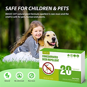 MAGIC CAT Deer Repellent Outdoor, 20 Pack Natural Peppermint Oil Deer and Rabbit Away Repellent for Plants Pet Family Safe, Deer Deterrent for Garden Yard Lawn Tree Protection