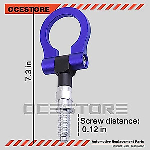 OCESTORE Track Racing Style Tow Hook Towing Eye CNC Aluminum Screw On Front Rear Bumper Replacement for 3 Series E36 E46 E90 E91 E92 E93 318 320 323 325 328 330 335 M3 1992 to 2012 (Blue)
