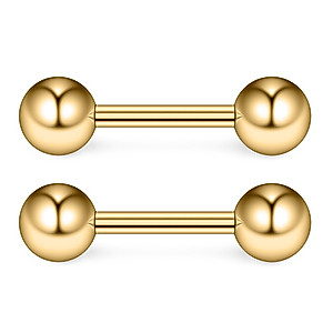 Ruifan 6Pairs 18G 1/4" Mix Color Stainless Steel Polished 3mm Ball Barbell helix Cartilage Tragus Ear Lobe Stud Earring For Men Women