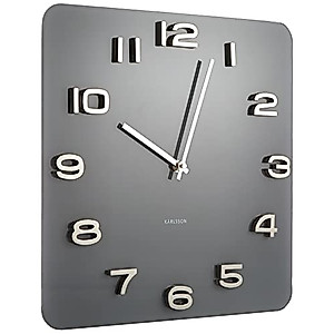 Karlsson Vintage Glass Wall Clock, Grey